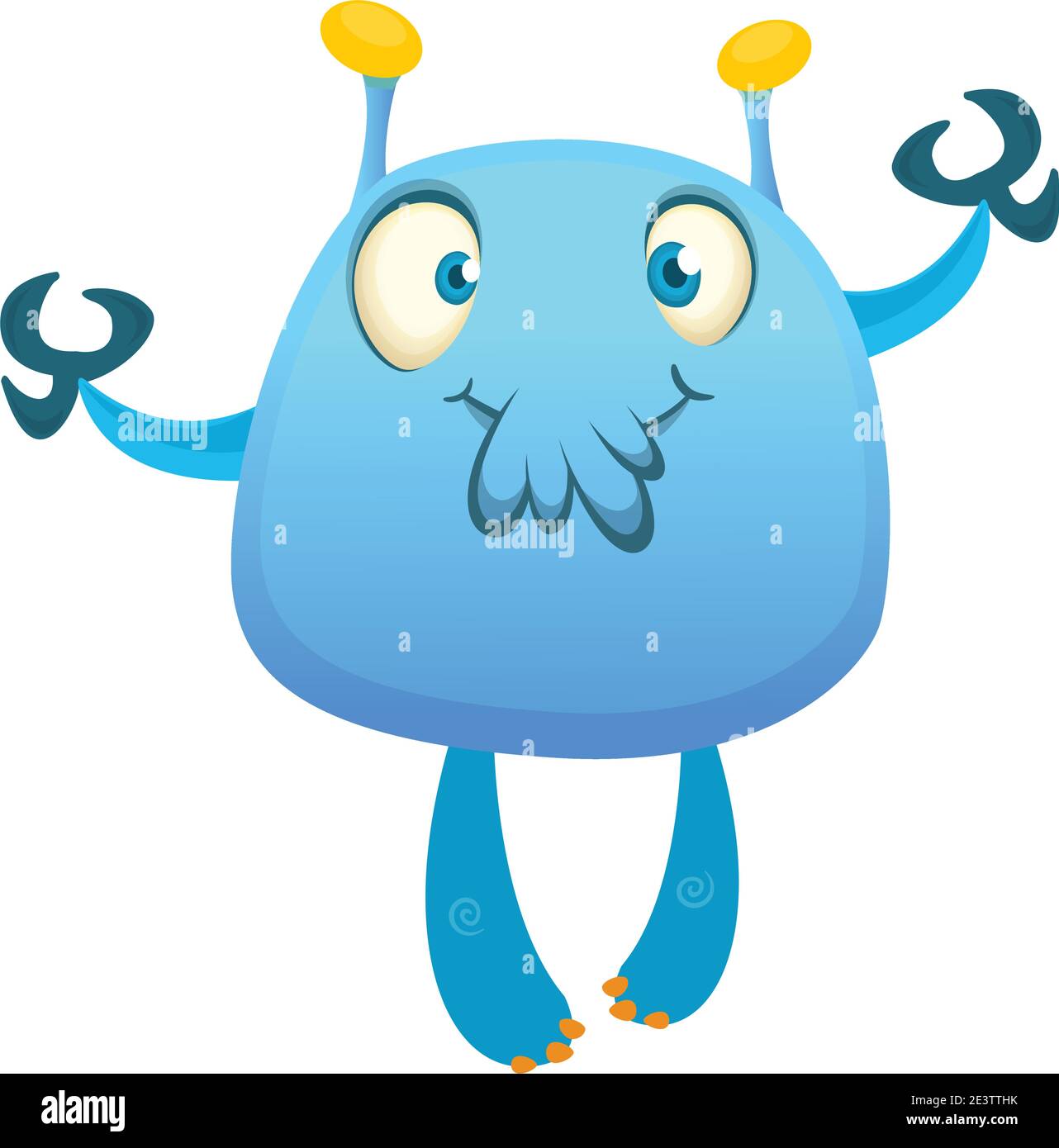 Funny cartoon alien. Vector illustration of cute alien character Stock ...