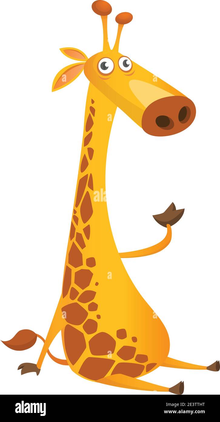 Funny giraffe cartoon design. Vector illustration isolated Stock Vector ...