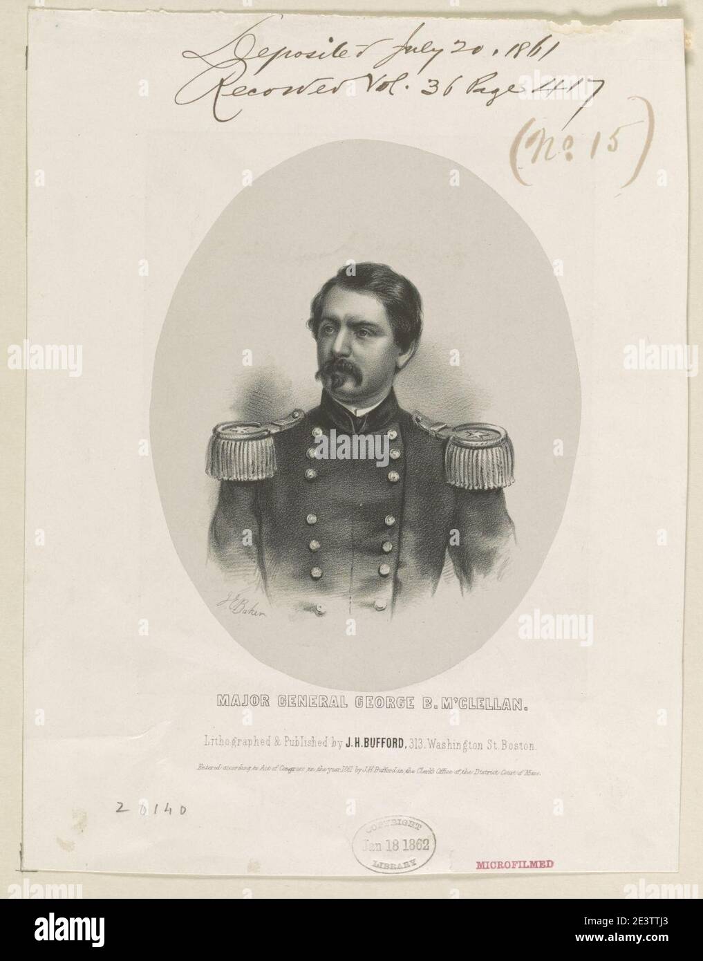 Major General George B. M'Clellan - J.E. Baker ; lithographed ...