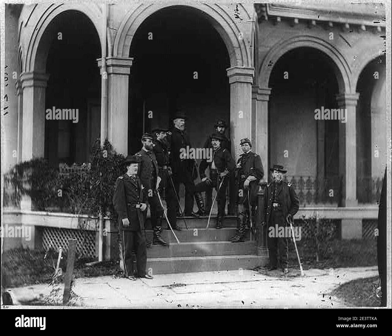 Major General E(dwin) V(ose) Sumner and staff (including Alonzo ...