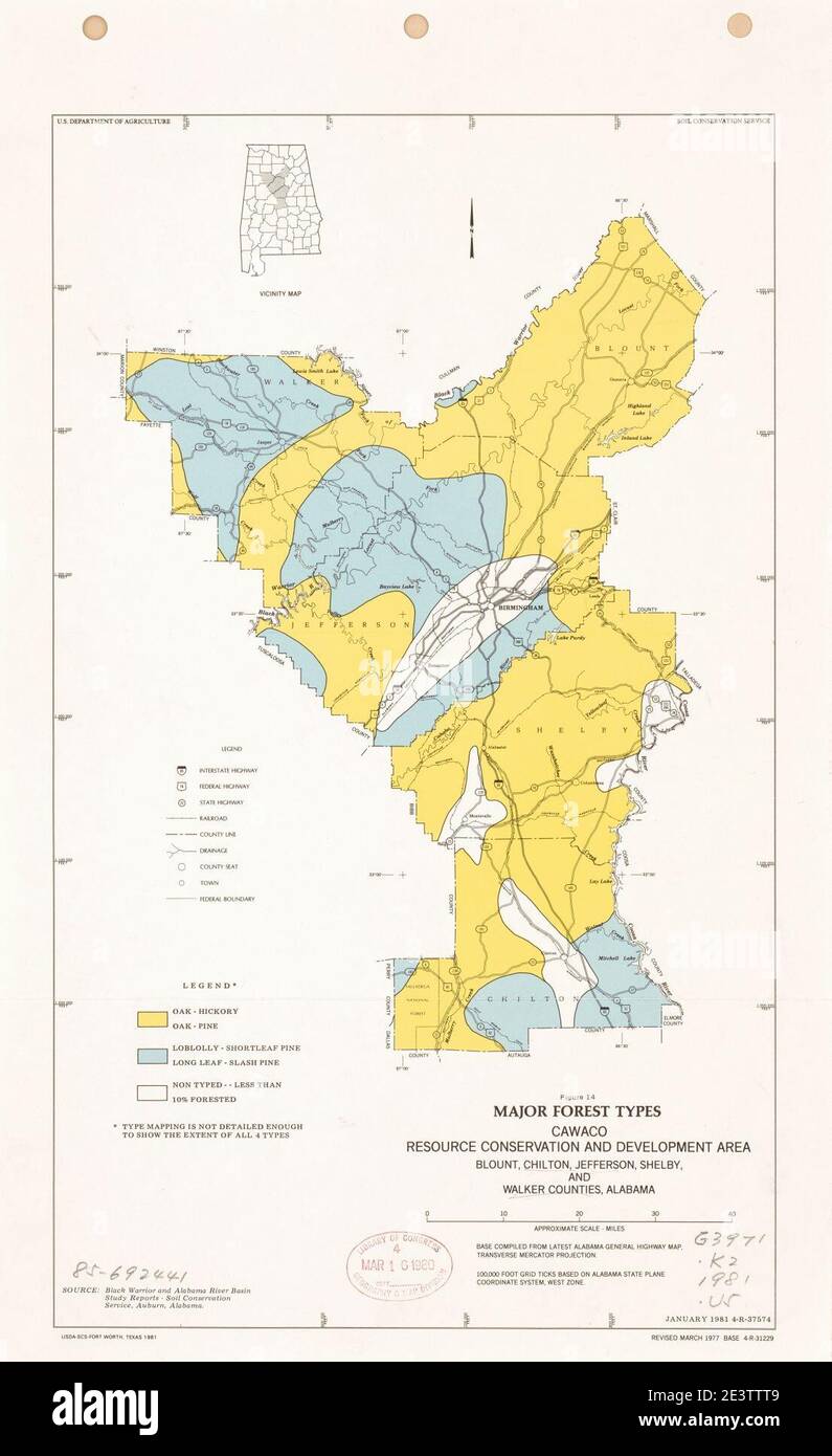 Major forest types, CAWACO Resource Conservation and Development Area ...