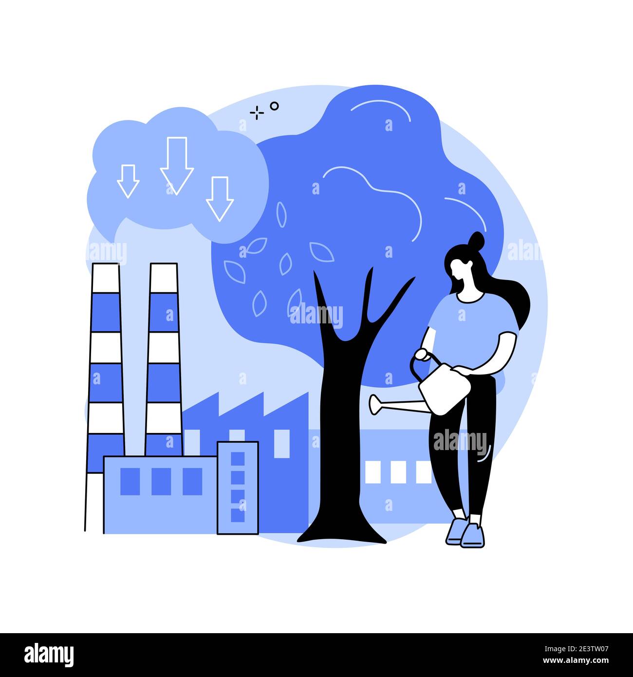 Reduction of gas emissions abstract concept vector illustration Stock ...