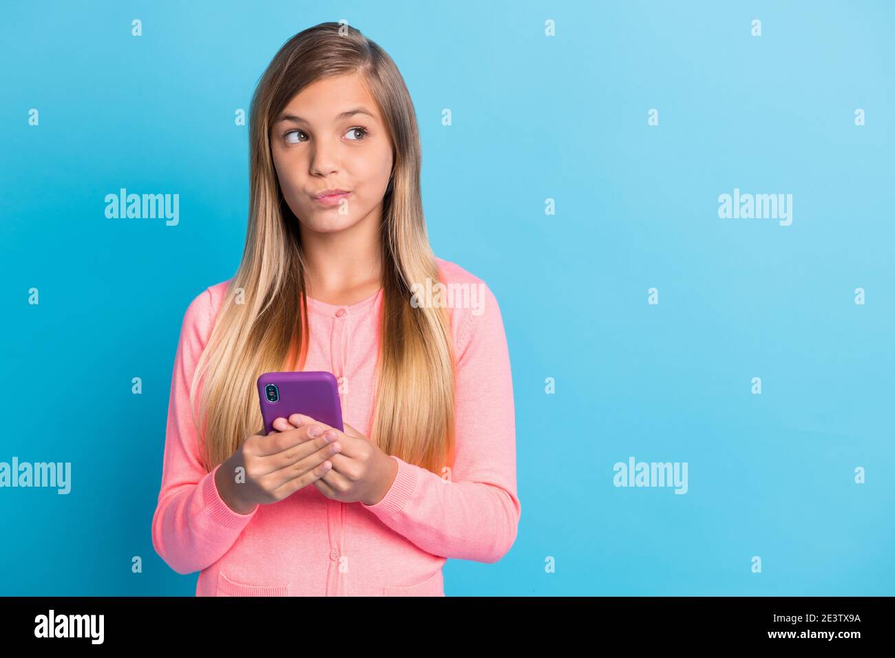 Preteen Girl Looking Cell Phone High Resolution Stock Photography and ...