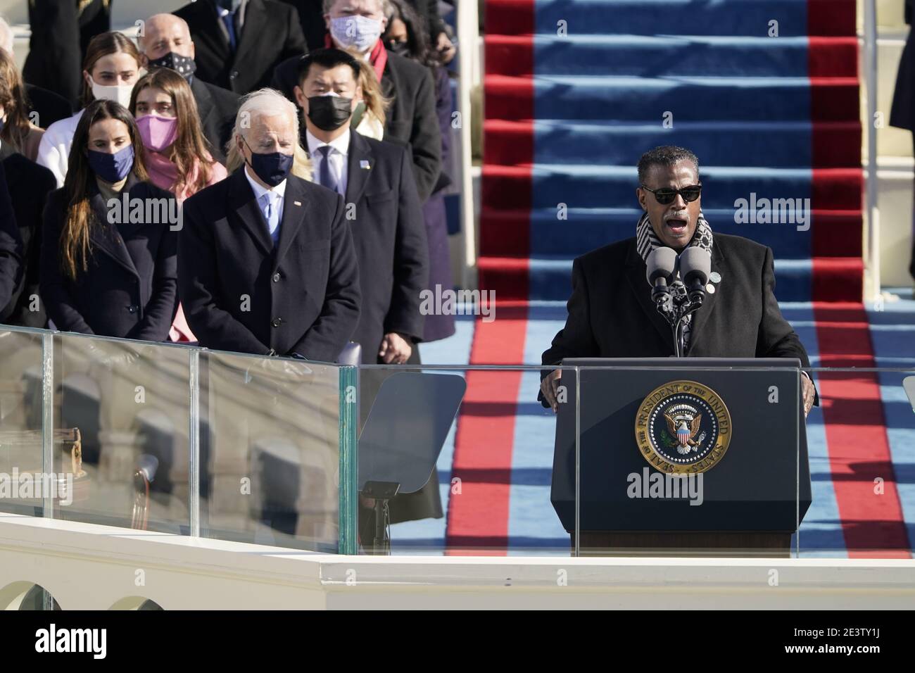 Washington, DC. 20th Jan, 2021.Rev. Silvester Beaman gives the ...