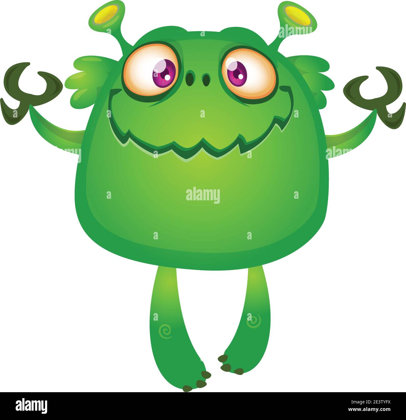 Funny cartoon alien. Vector illustration of cute alien character Stock ...