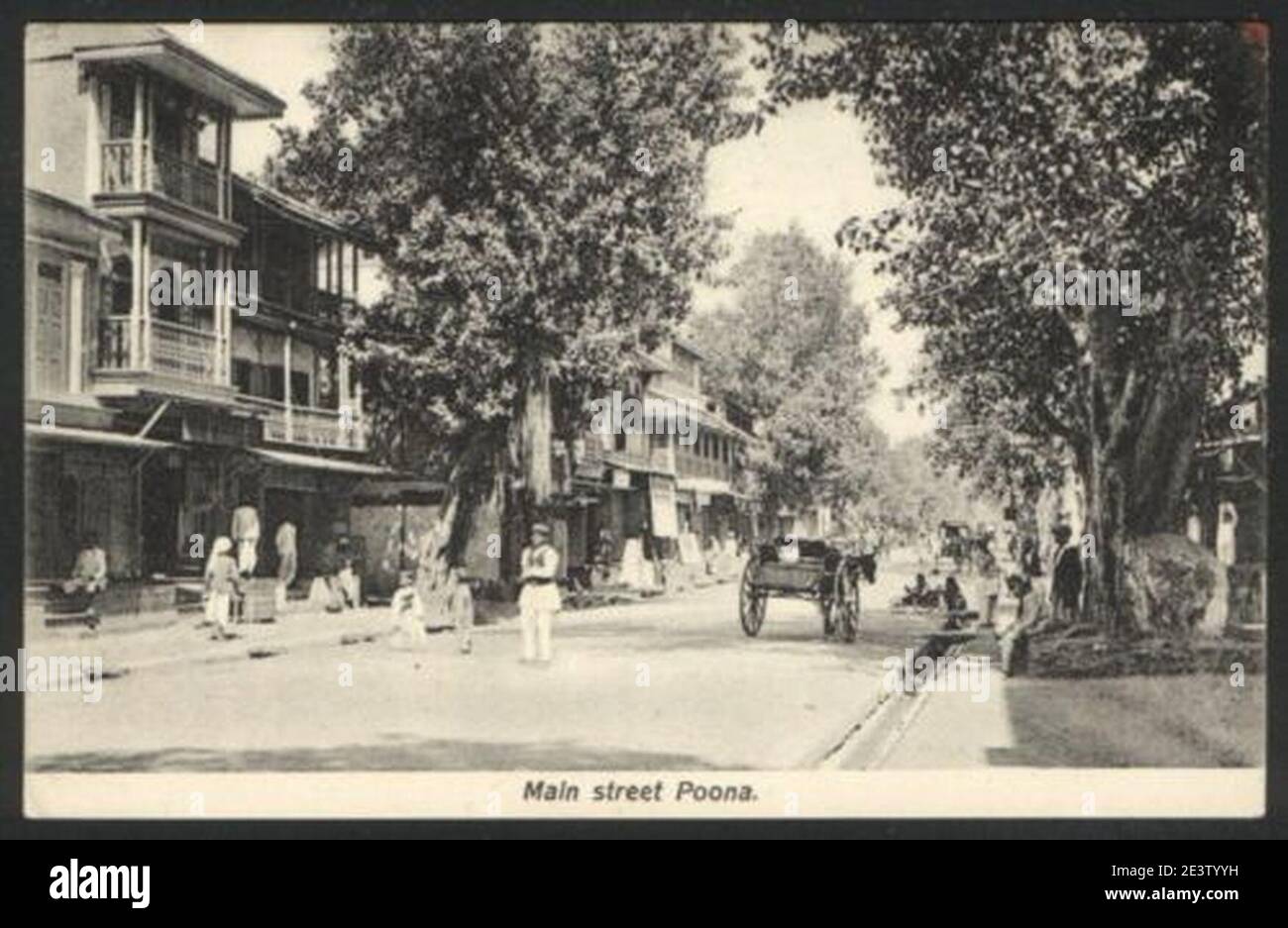 Main street of Poona (unknown date Stock Photo - Alamy
