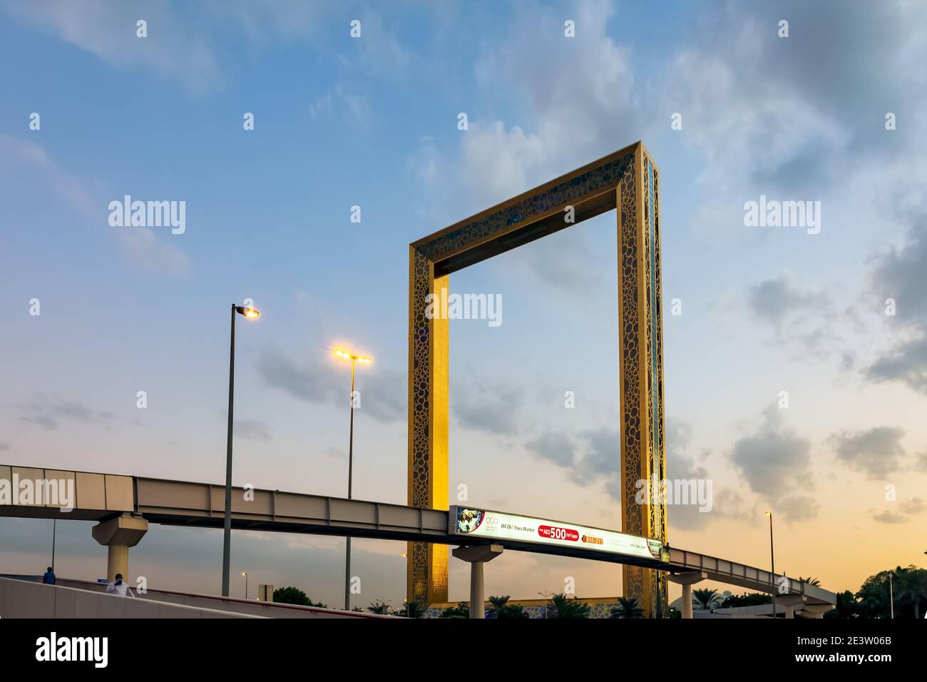 DUBAI, UAE - December 25th, 2020: view of the famous Dubai Frame in ...