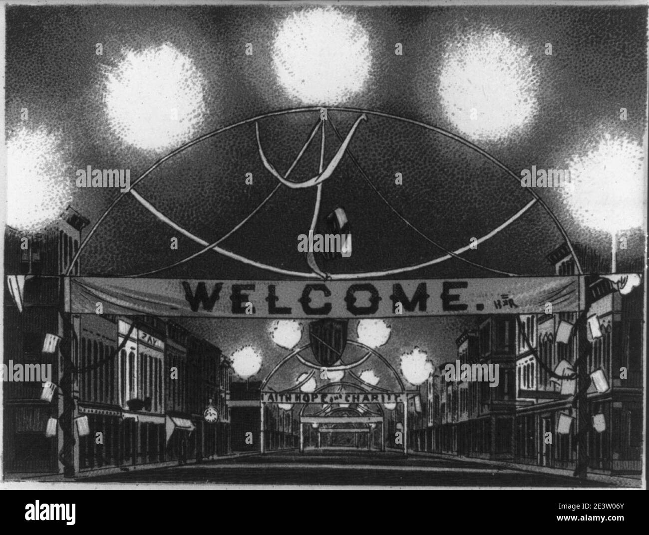 Main Street, Findlay, (Ohio). Night of laying corner stone of new court ...
