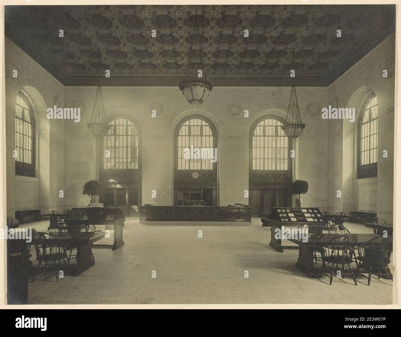 Main reading room of the Detroit Public Library Stock Photo - Alamy