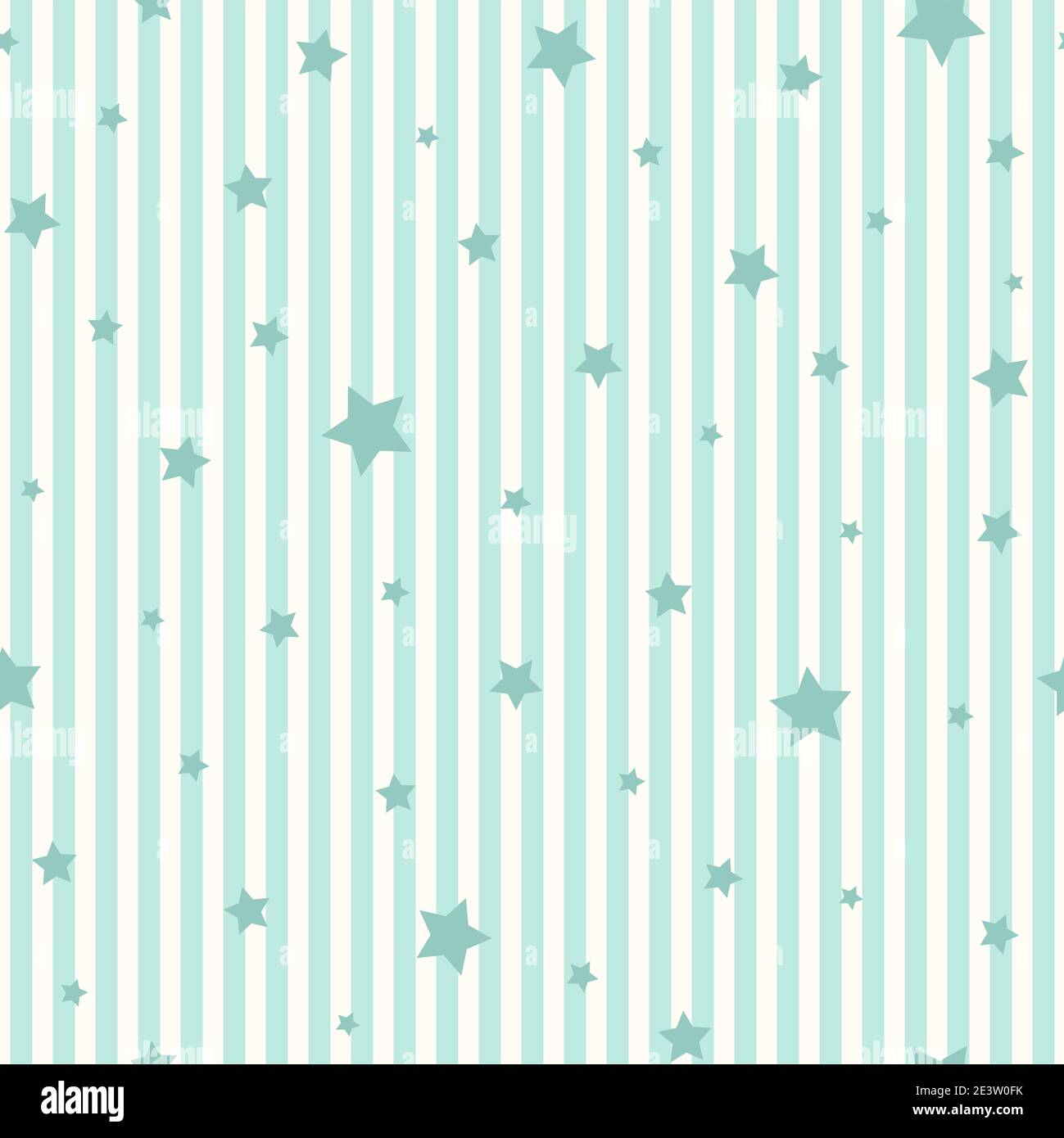 Seamless pattern with stars on striped turquoise background. shabby ...