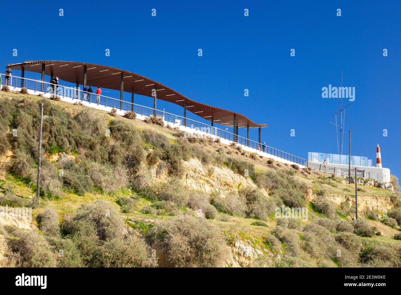 Albufeira Look Out And Wooden Sun Shelter Give Views Of The Old Town ...