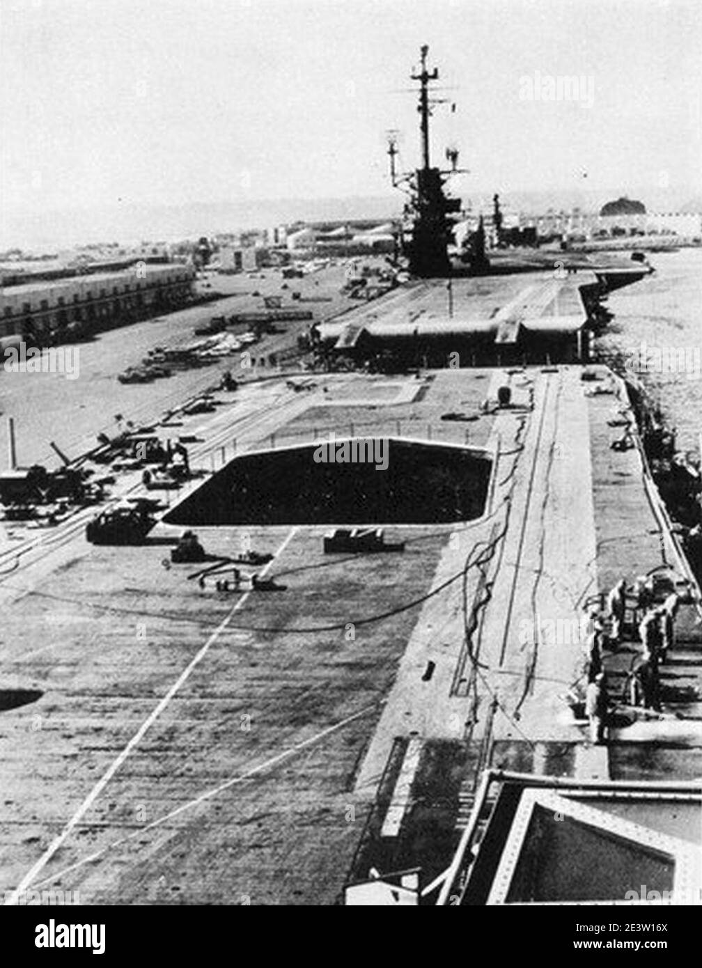 Maintenance on USS Bon Homme Richard (CVA-31) at North Island in 1962 ...