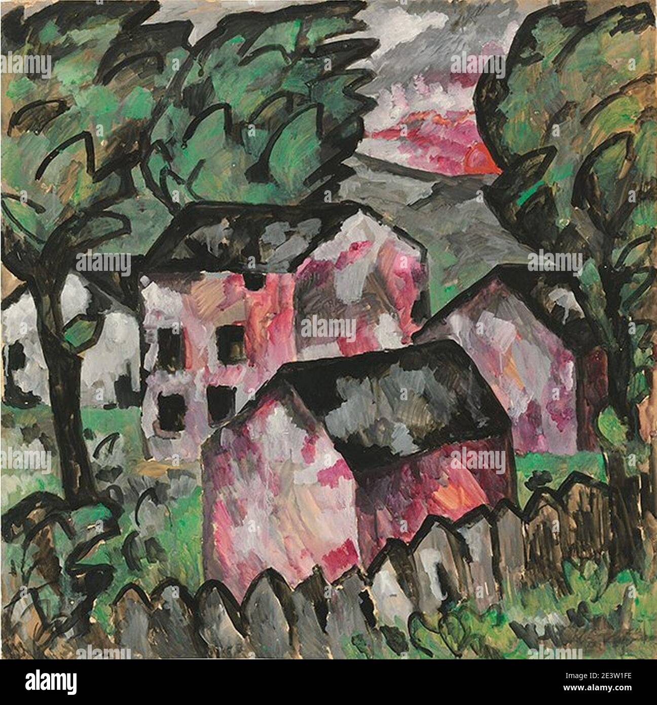 Landscape by Kazimir Malevich, 1911 Stock Photo - Alamy