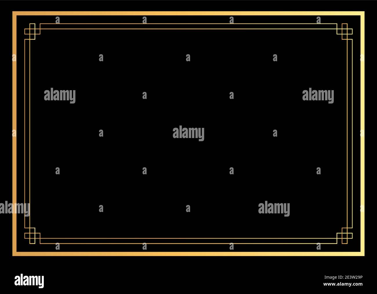 Abstract Chinese style golden frame. Vector Illustration Stock Vector ...