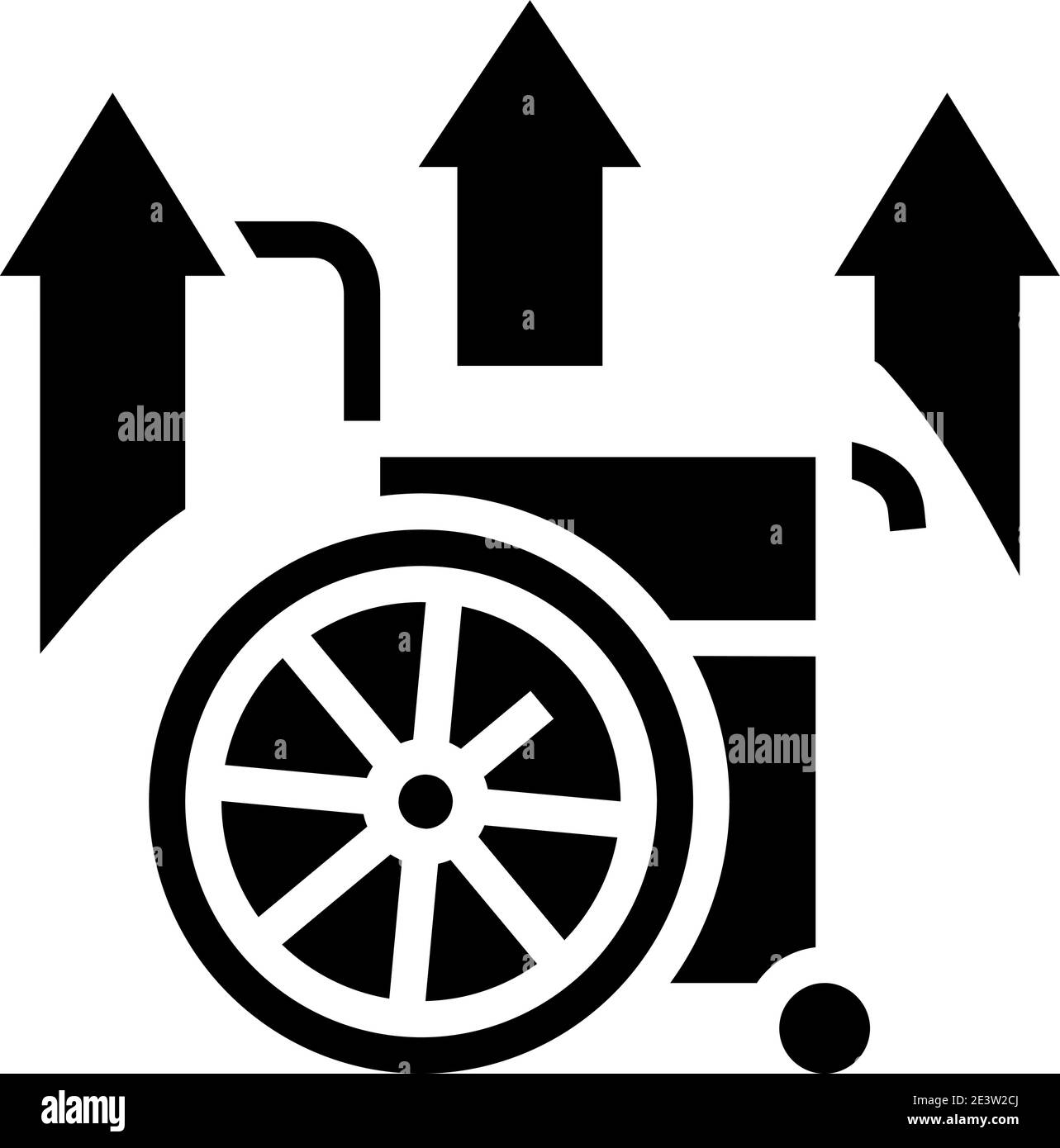 disability increasing poverty problem glyph icon vector illustration ...