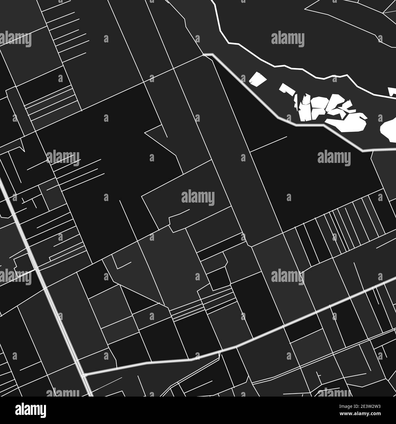 Dark vector art map of Kamez, Albania with fine gray gradations for ...