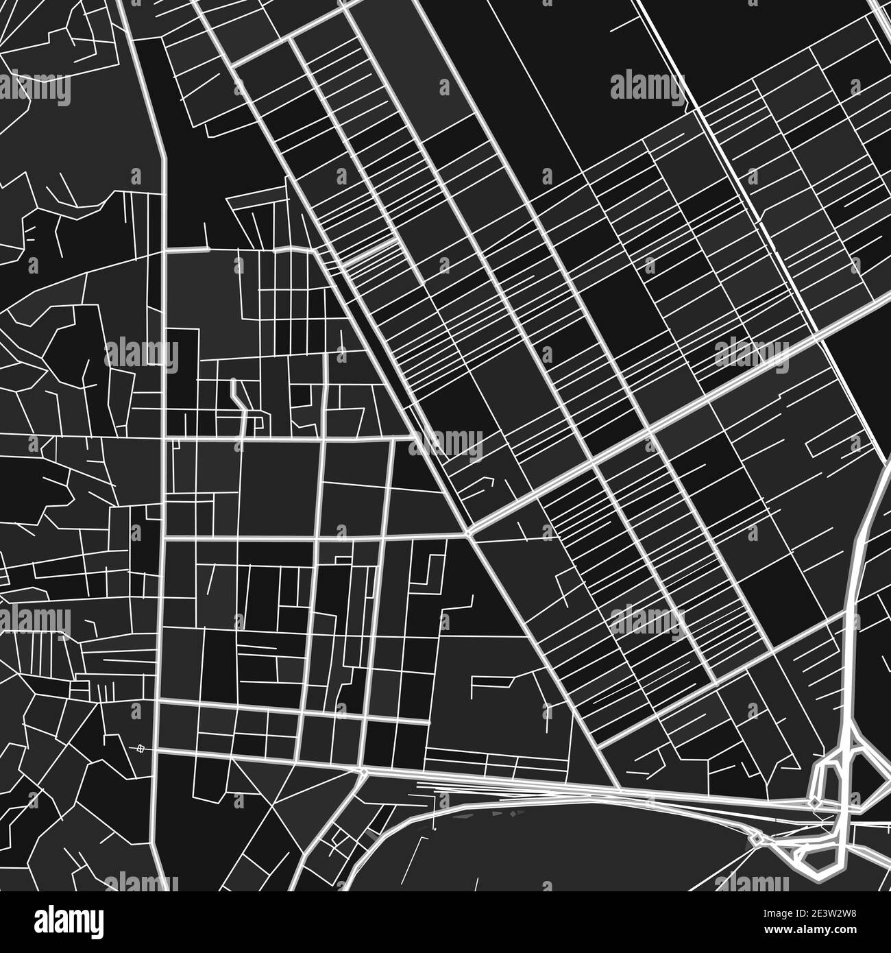 Dark vector art map of Durres, Albania with fine gray gradations for ...