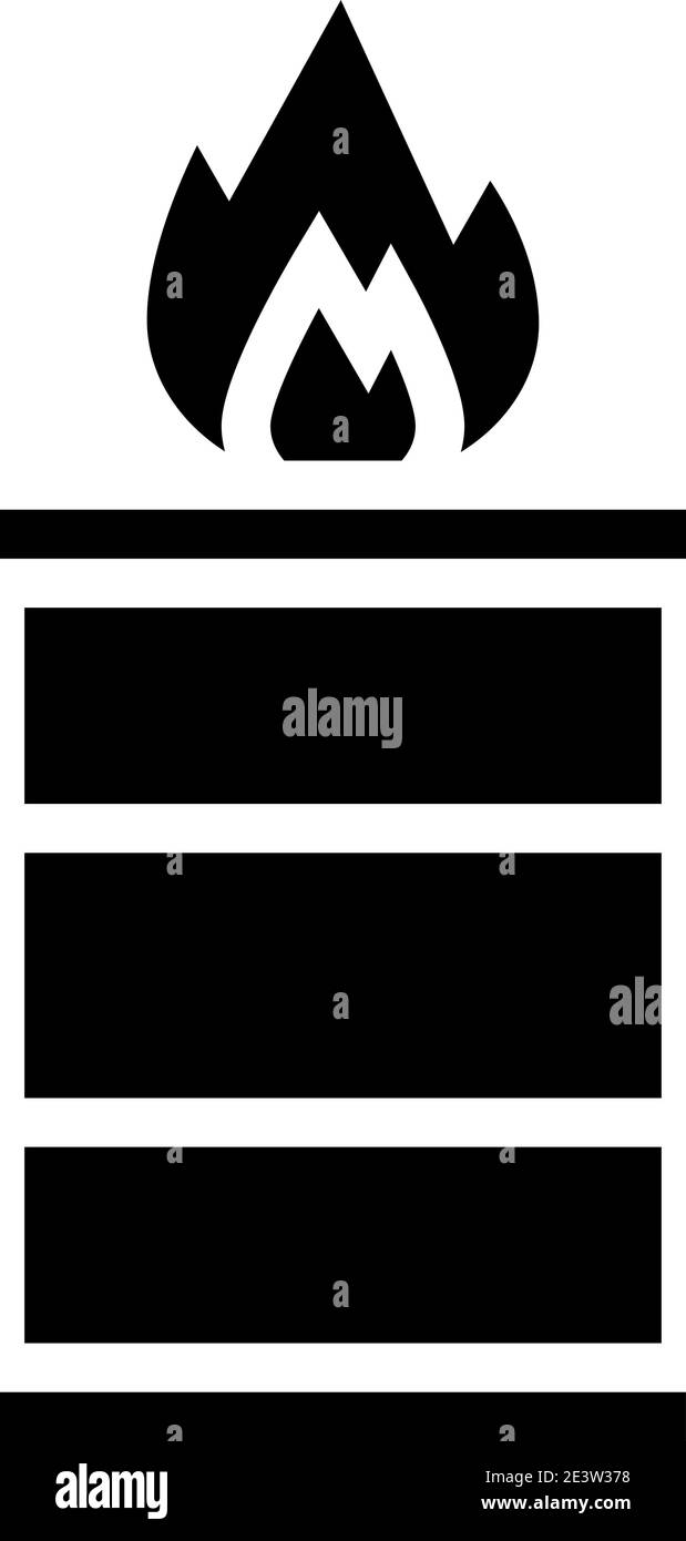 burning fire in barrel glyph icon vector illustration Stock Vector ...