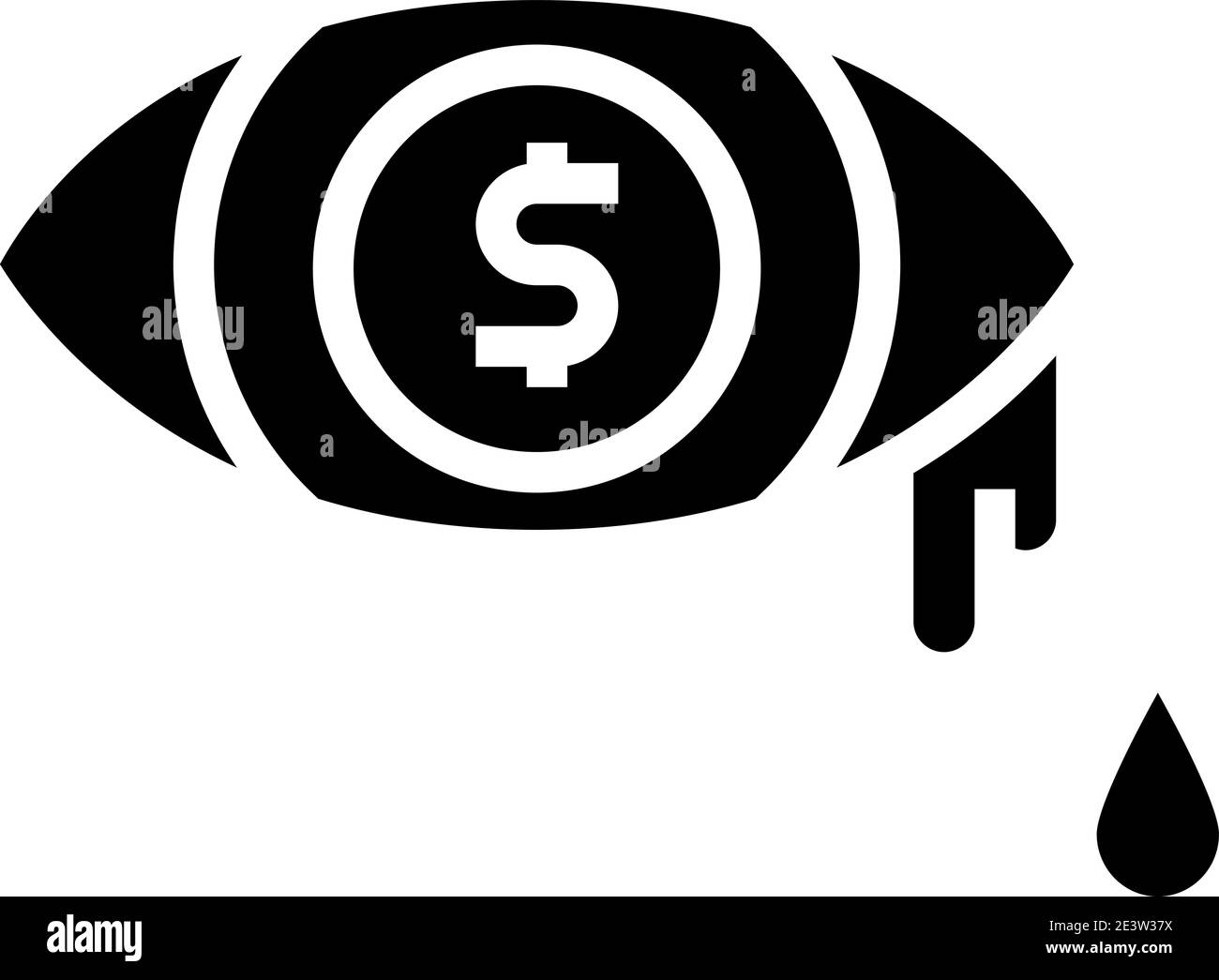 money tears poverty problem glyph icon vector illustration Stock Vector ...