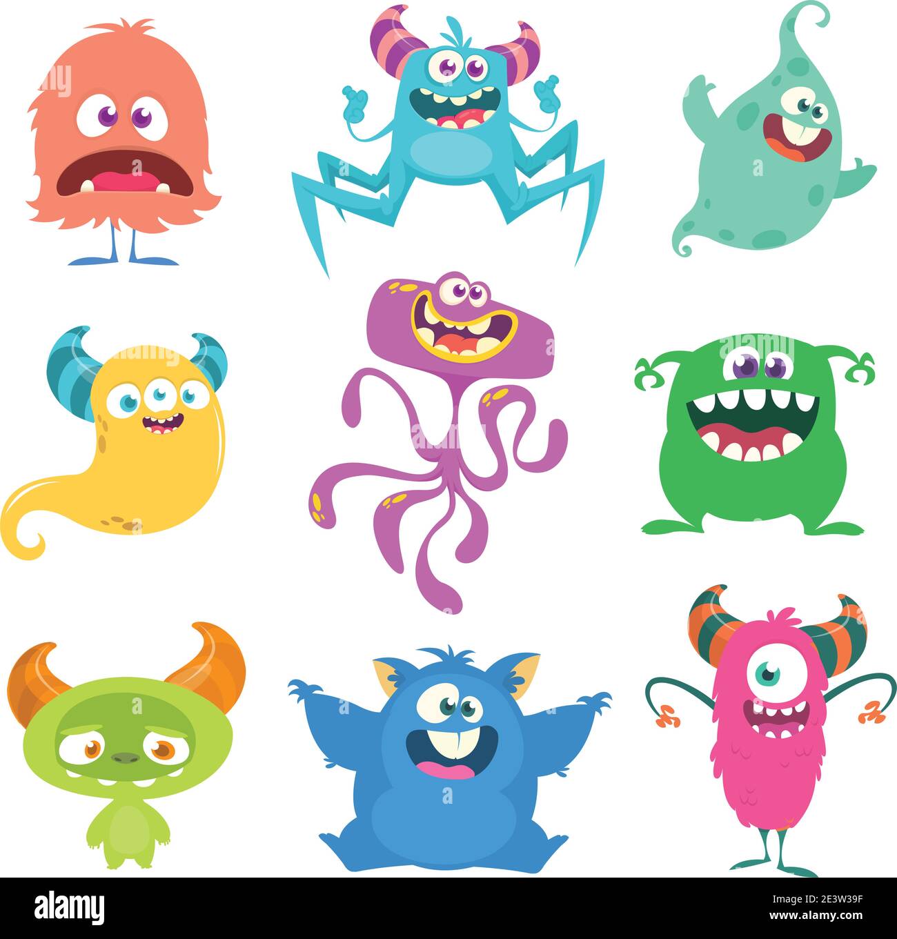 Cute Cartoon Monsters Set Of Cartoon Monsters Goblin Or Troll