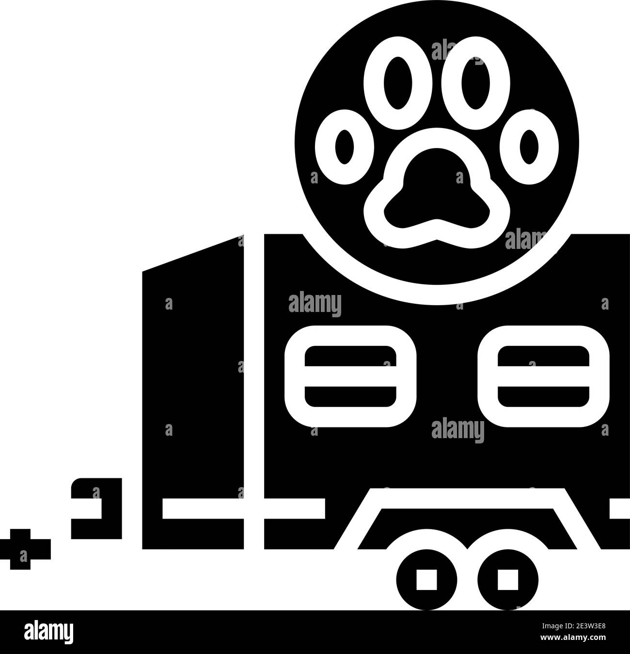animal transportation trailer glyph icon vector illustration Stock ...