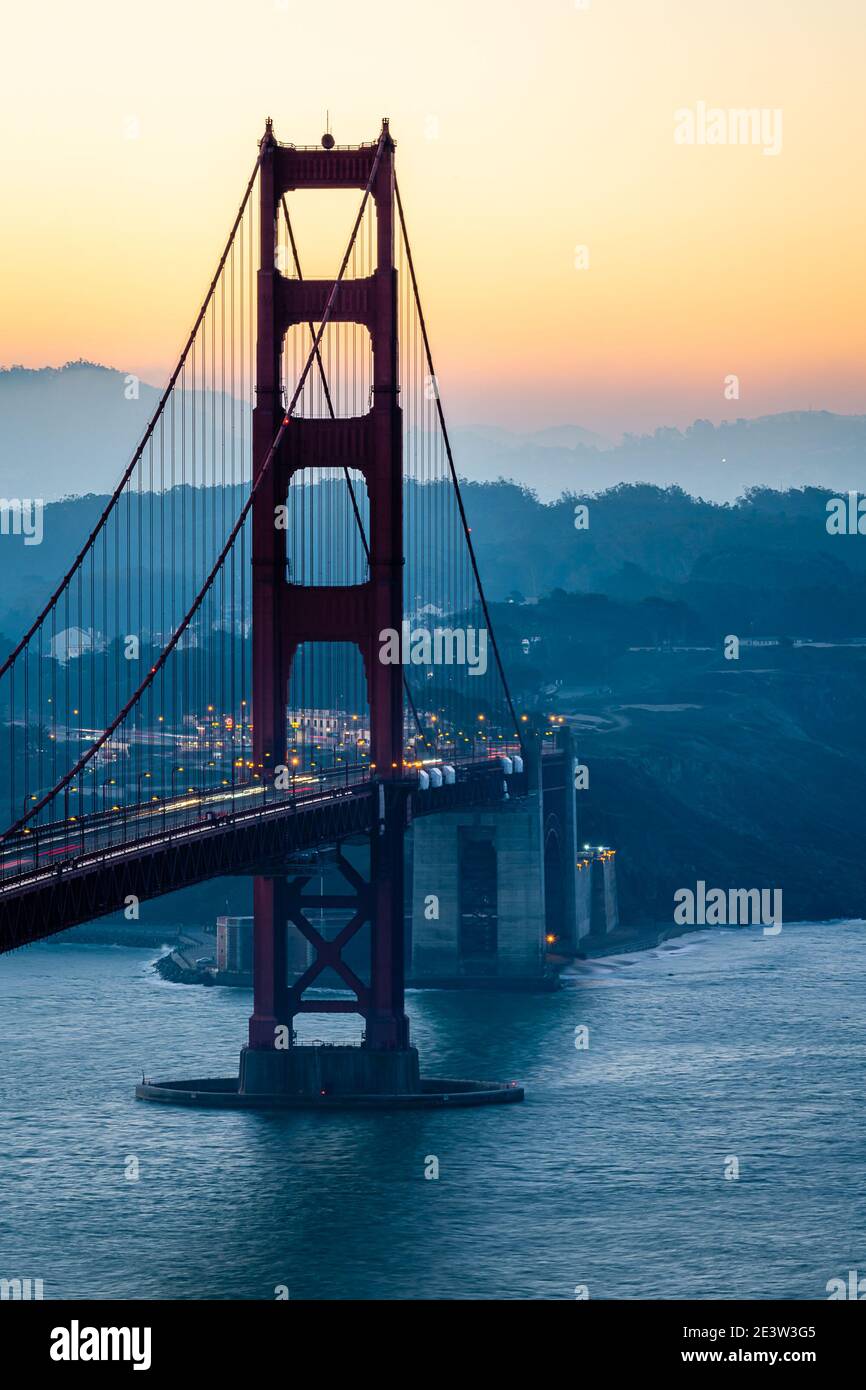 San Francisco Sunrise from Battery Spencer Stock Photo - Alamy
