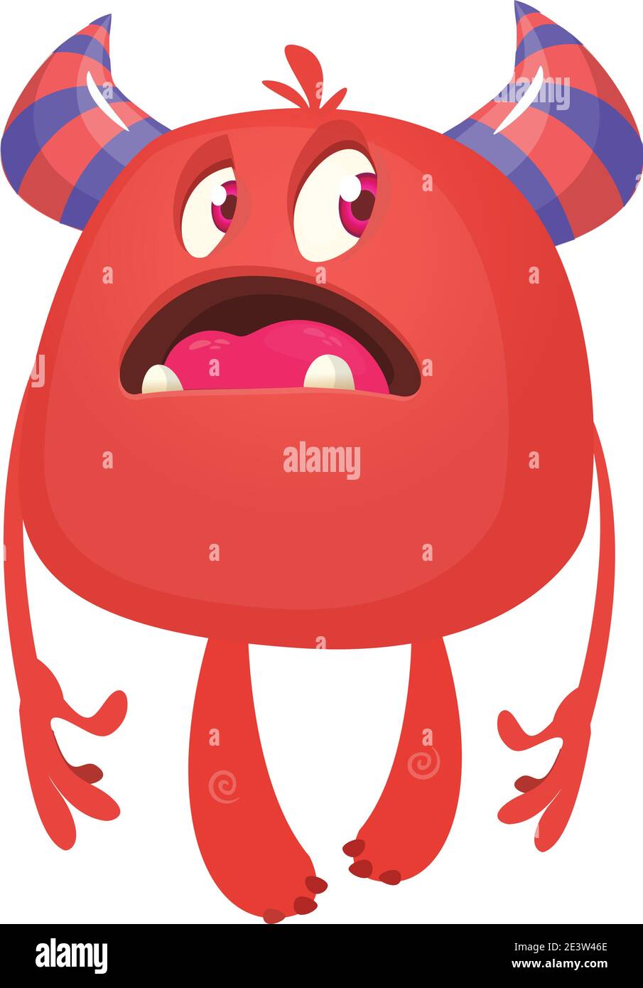 Angry cartoon monster. Vector illustration of cute monster. Halloween ...