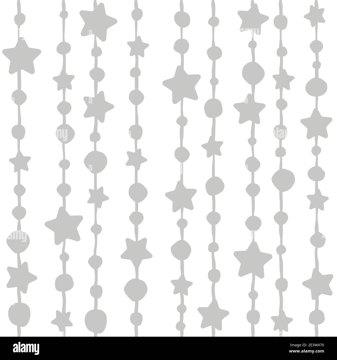 Seamless background with grey shabby beads and stars on whight ...