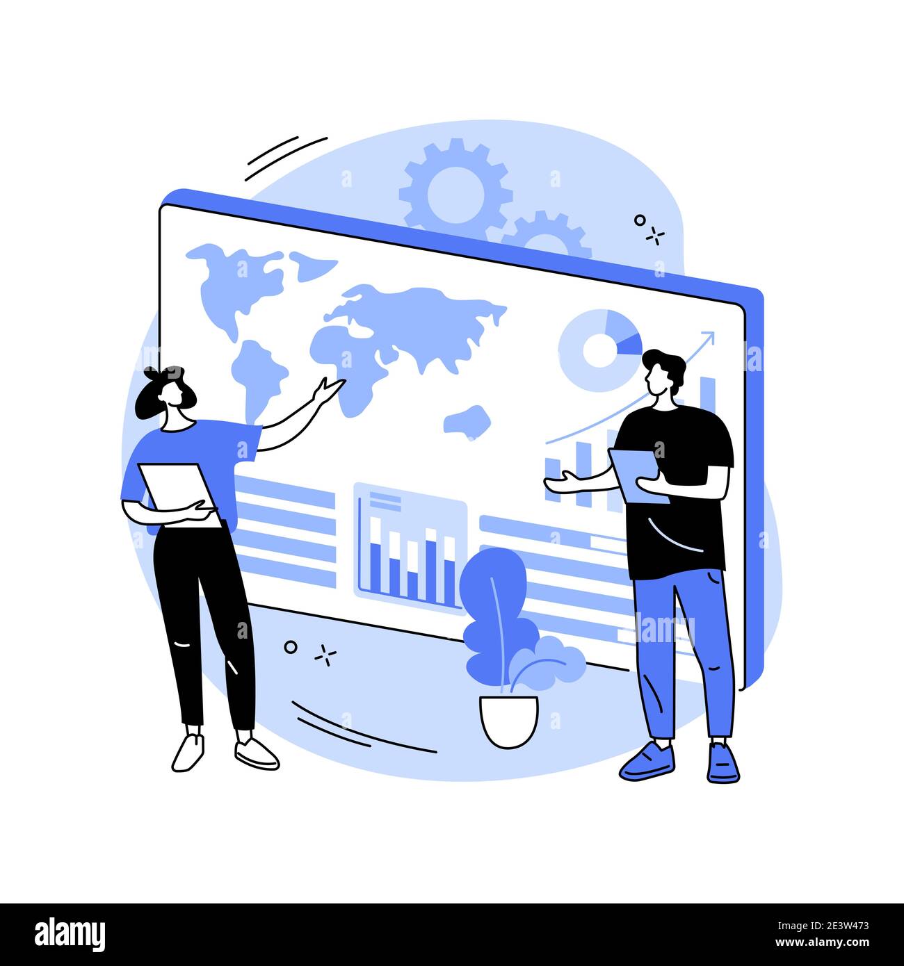 Climate data share and use abstract concept vector illustration Stock ...