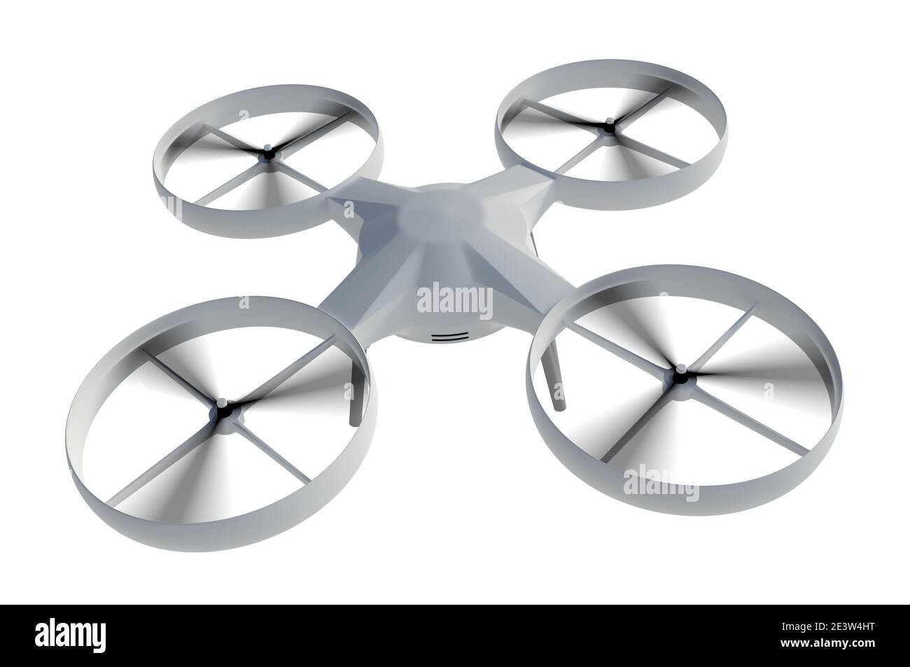 Flying quad copter isolated on white background. 3D rendered ...