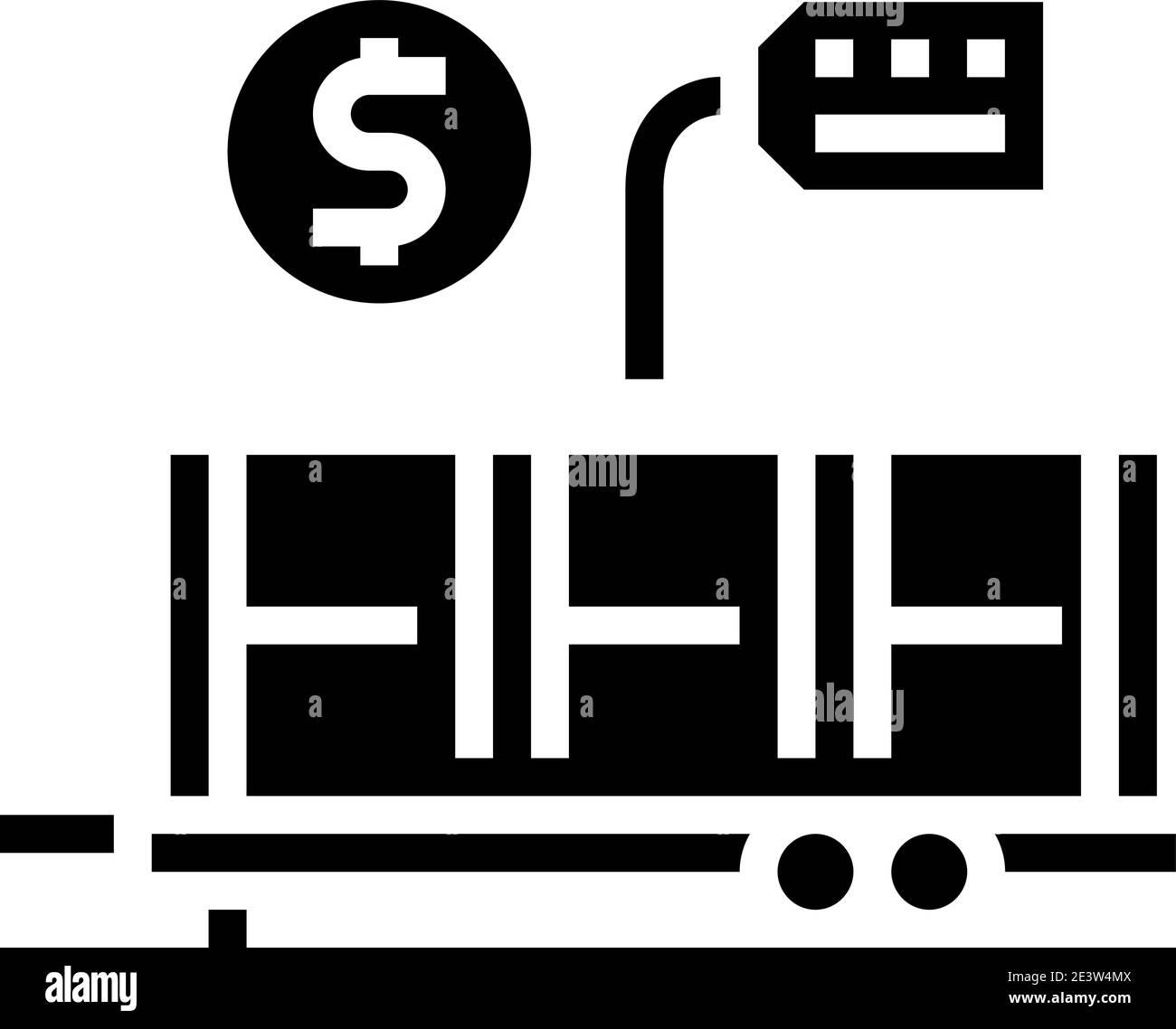 industry product transportation trailer glyph icon vector illustration ...