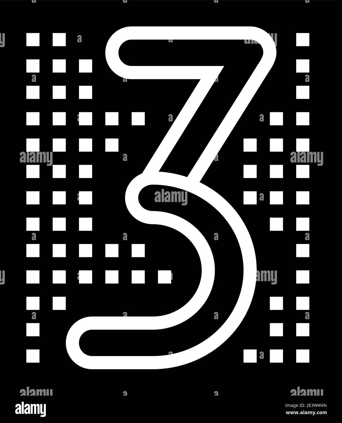 third number glyph icon vector illustration Stock Vector Image & Art ...