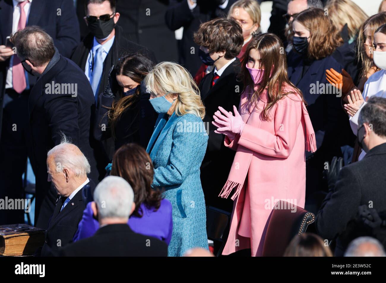 Washington, USA. 20th Jan, 2021. Dr. Jill Biden, Ashley Biden, Robert ...