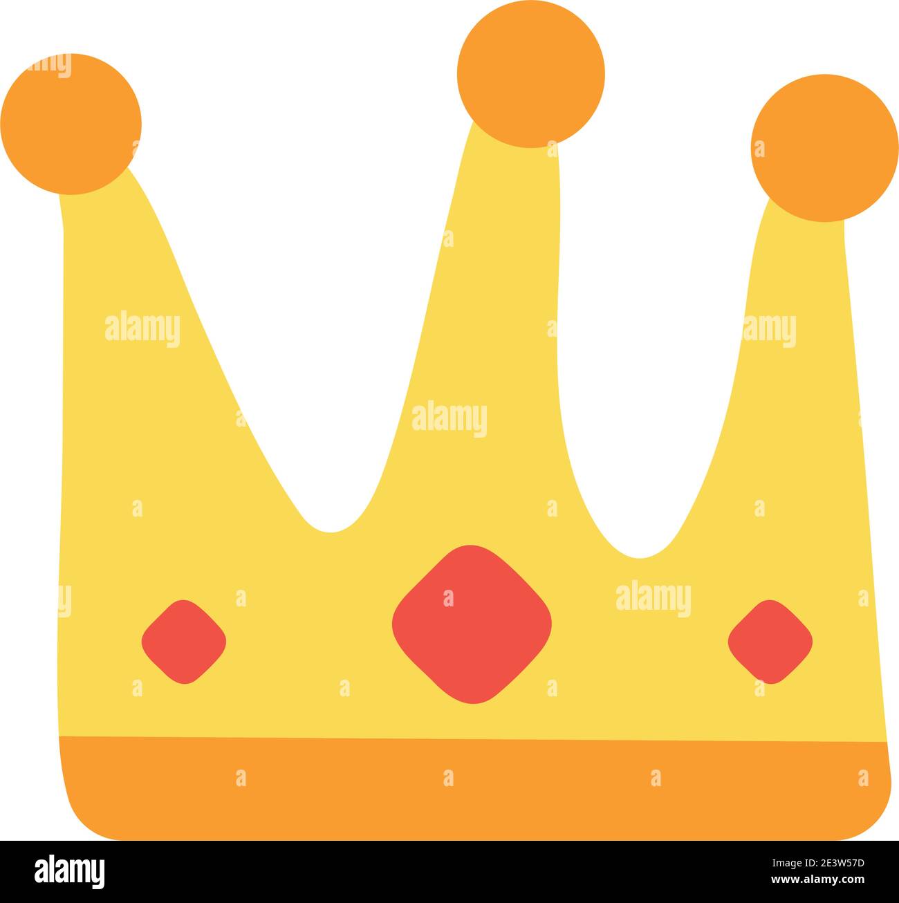 happy birthday crown celebration flat style icon vector illustration ...