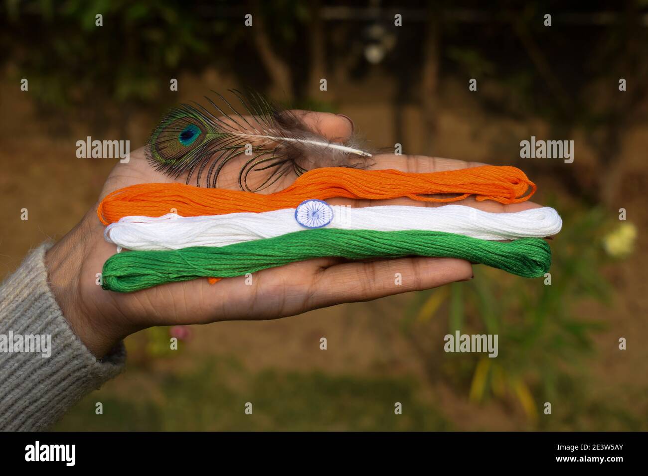 Indian flag tricolor tiranga saffron, white and green embroidery ...