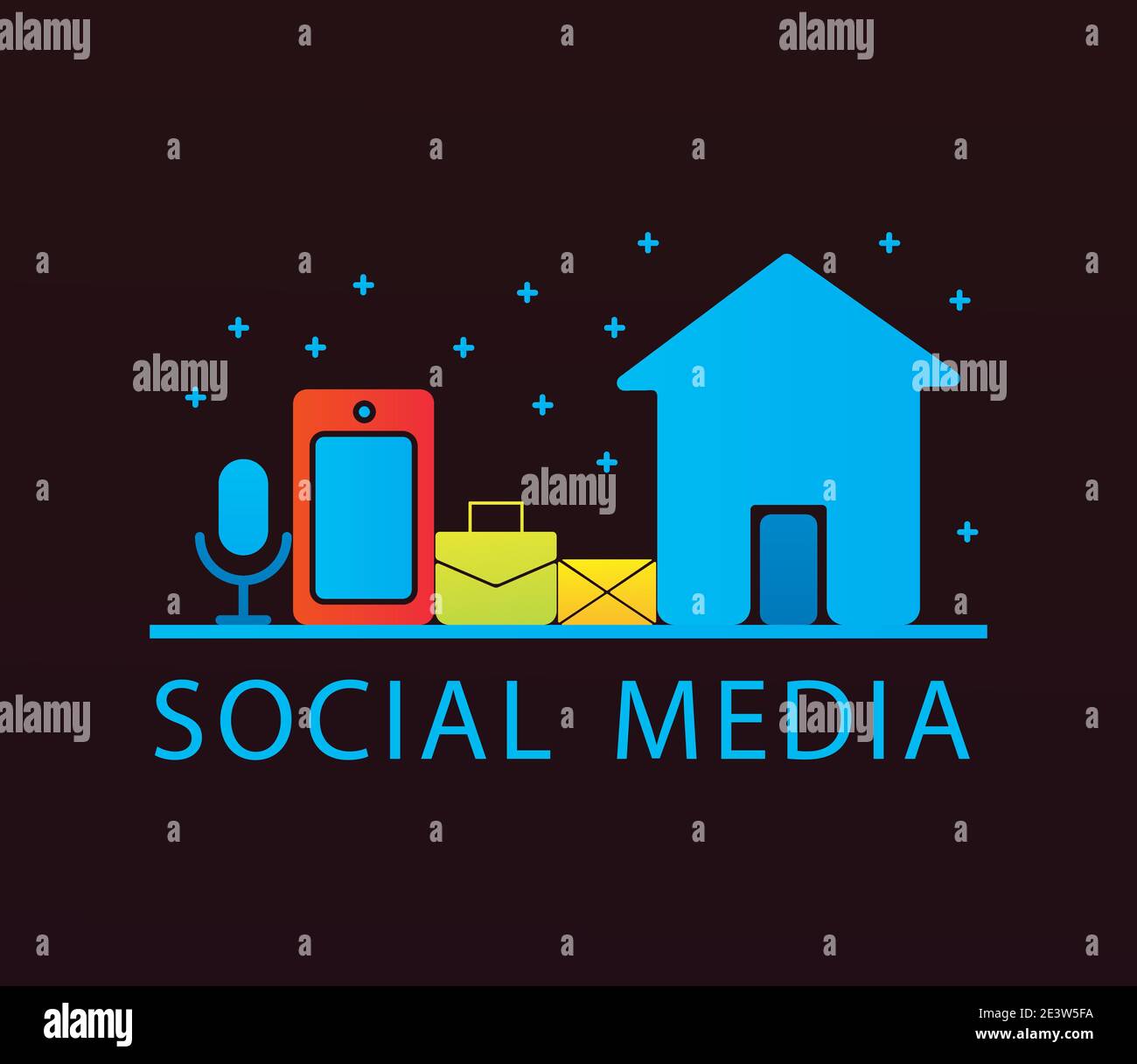 bundle of four social media marketing set icons and lettering vector ...