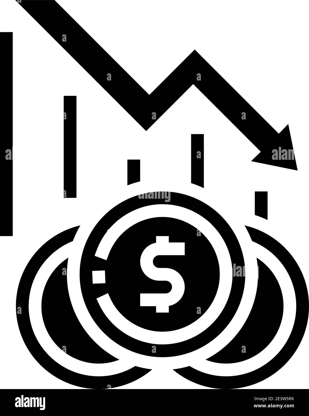 finance lost, poverty problem glyph icon vector illustration Stock ...
