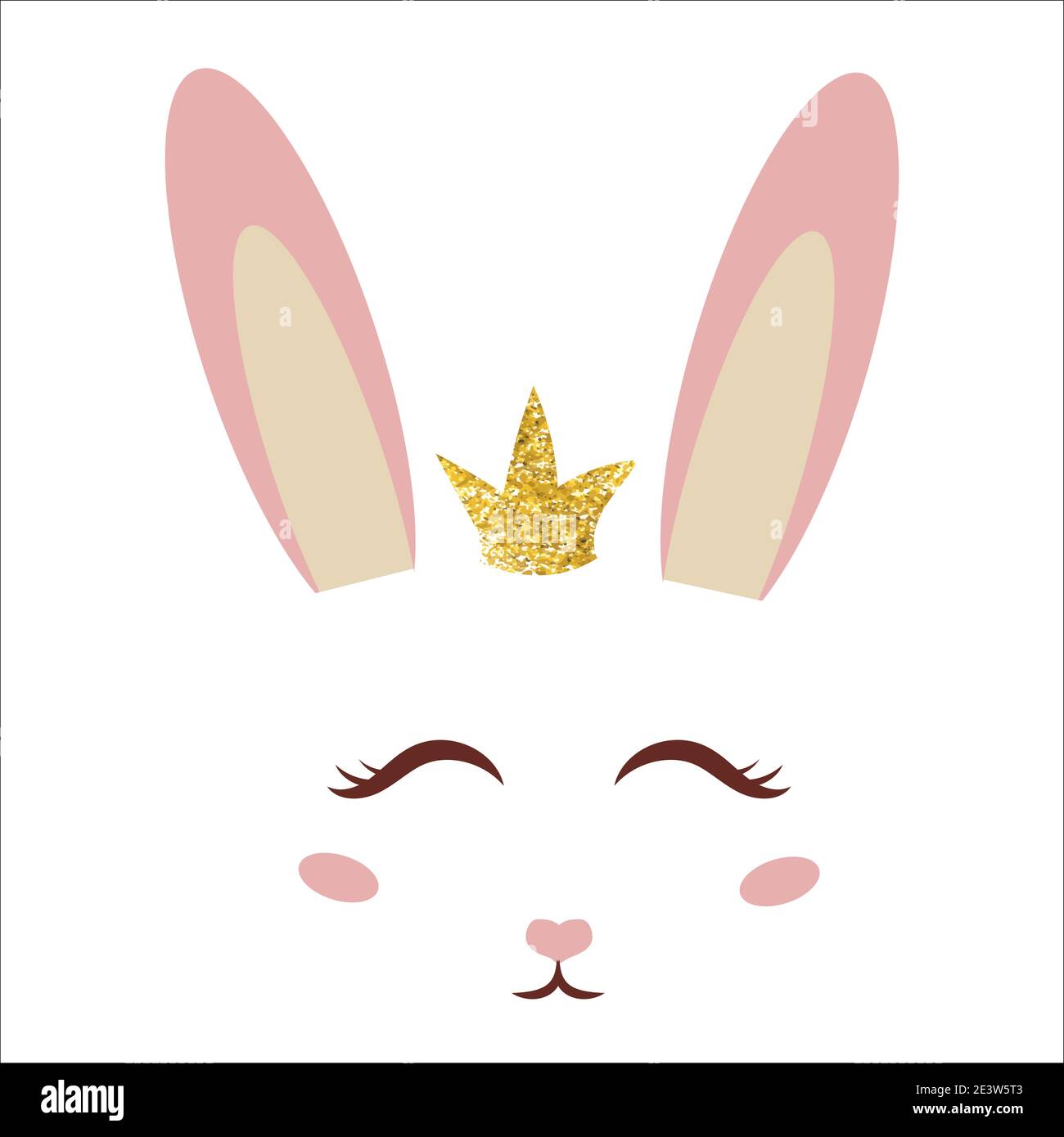 Cute pink bunny face Stock Vector Images - Alamy