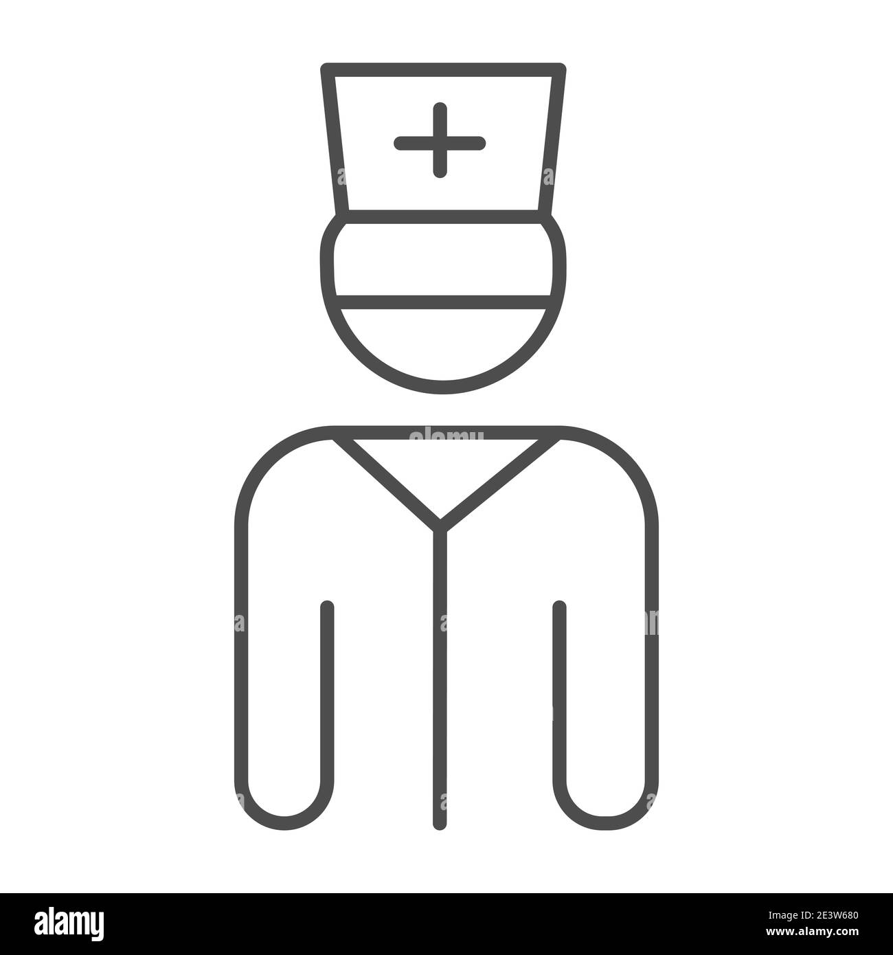 Doctor thin line icon, healthcare concept, Male practitioner in uniform ...