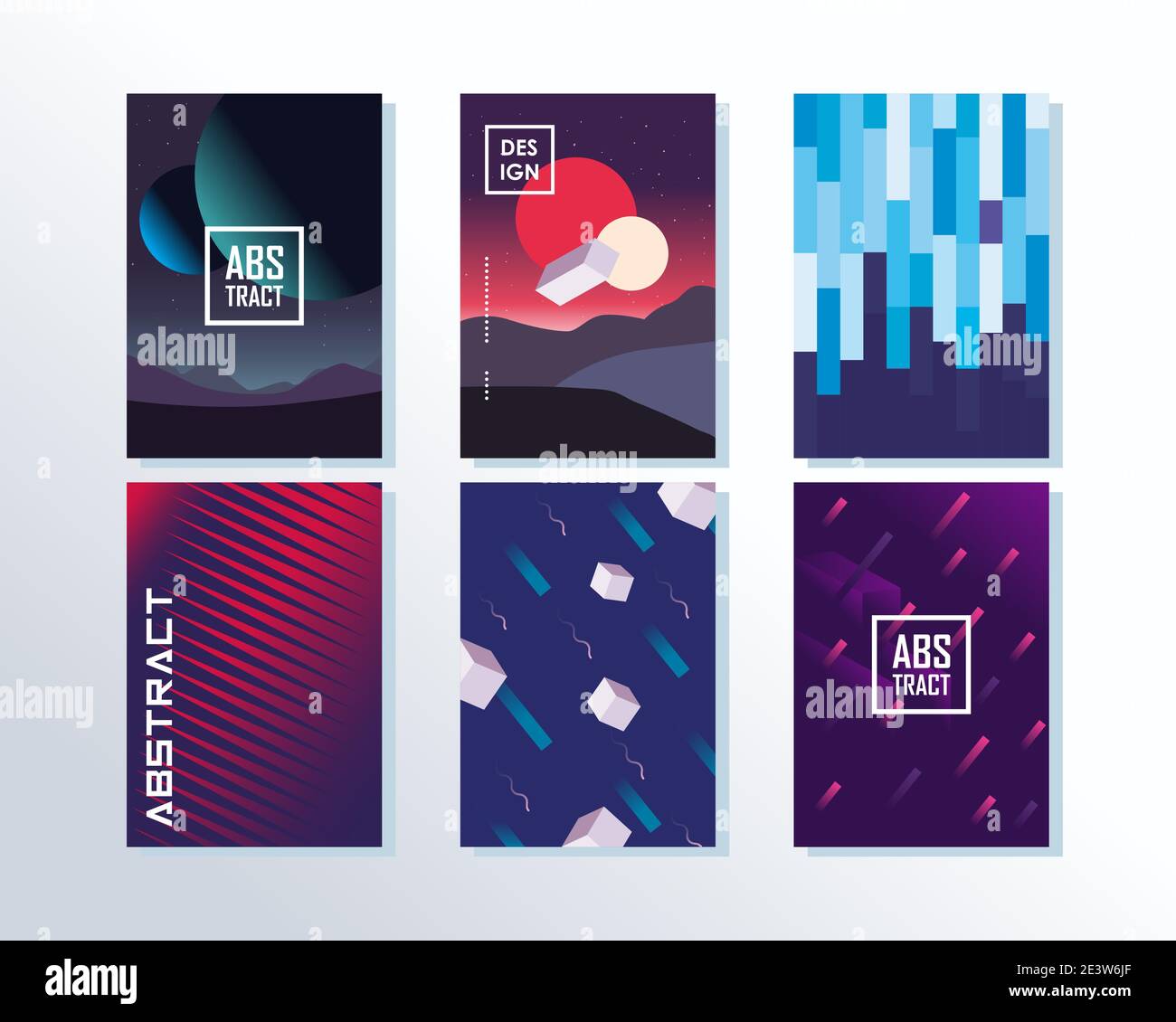 Abstract backgrounds set of icons designs, Art and wallpaper theme ...