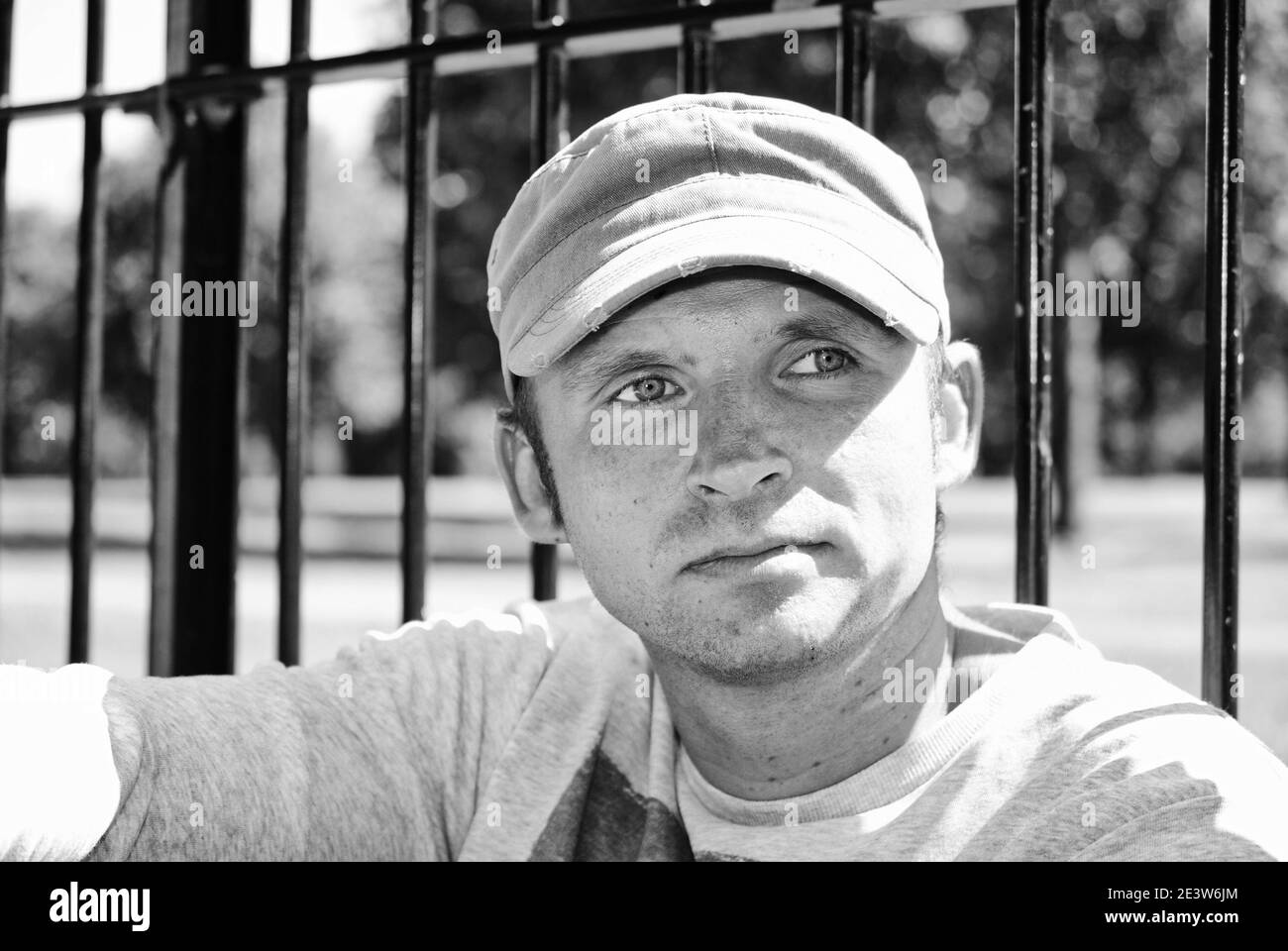 Young male in warm Black and White Stock Photos & Images - Alamy