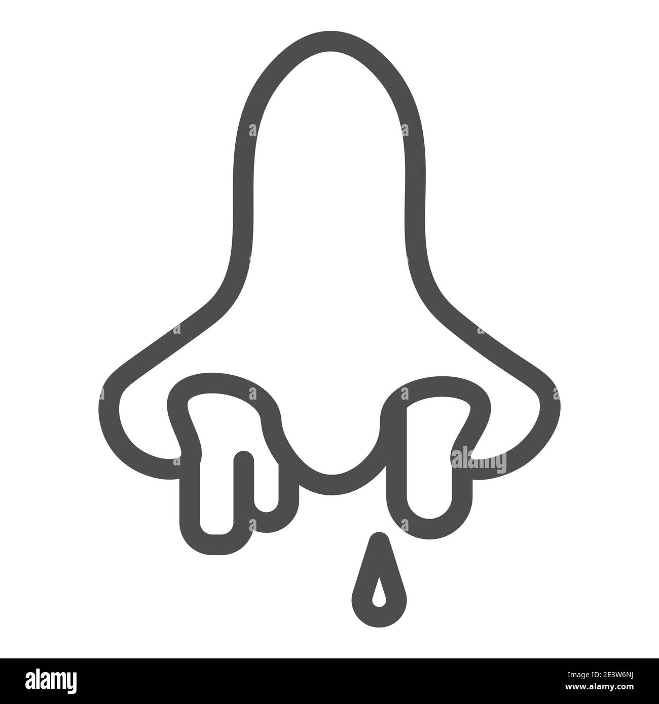 Runny nose line icon, coronavirus epidemic concept, covid19 symptom ...