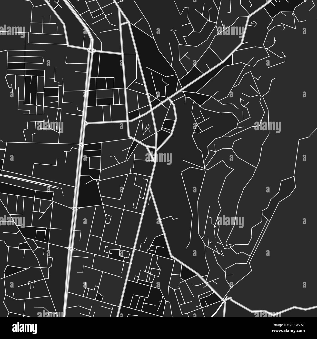 Dark vector art map of Vlore, Albania with fine gray gradations for ...