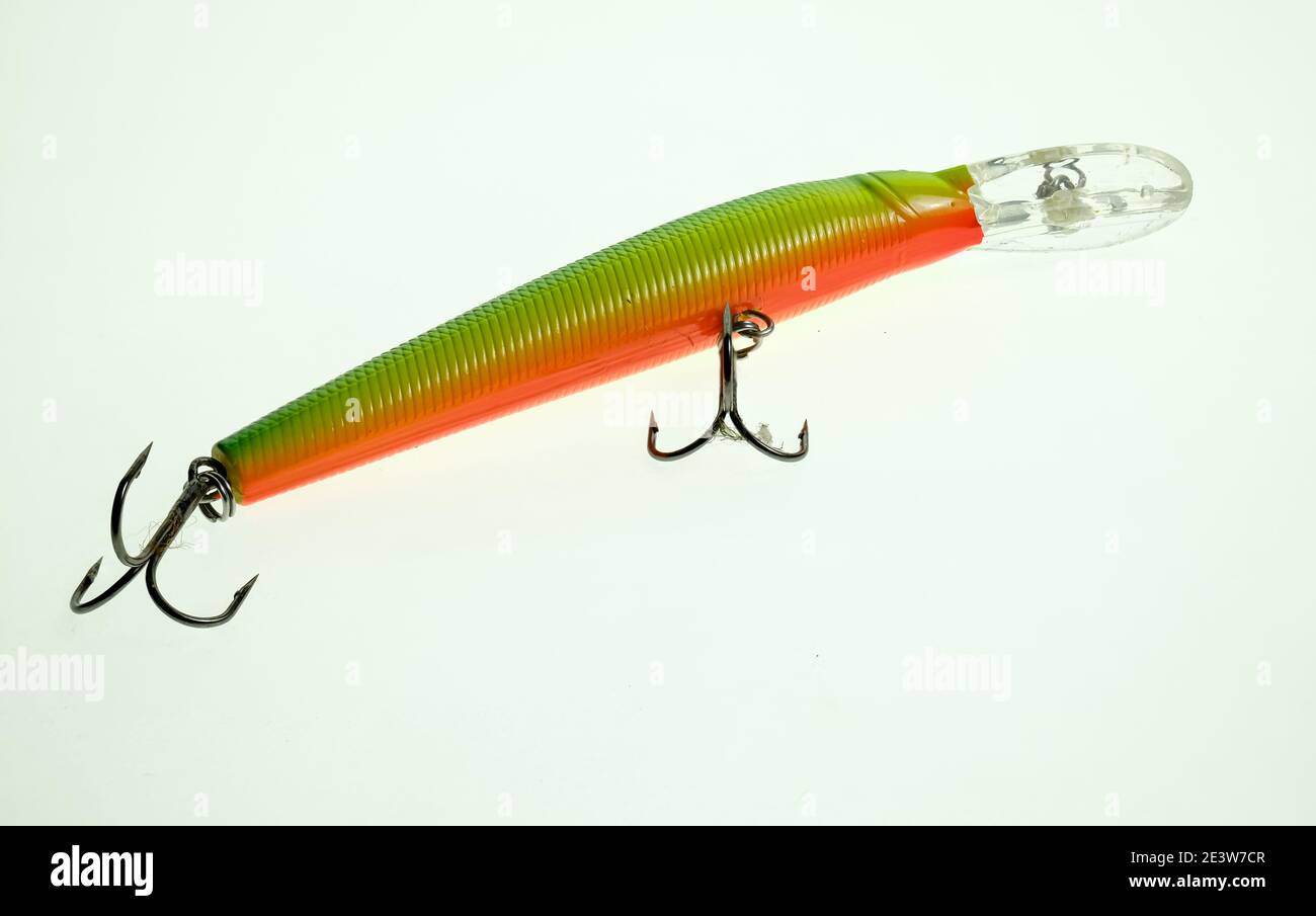 Close up of a deep diving lure used to catch pike, perch and bass ...