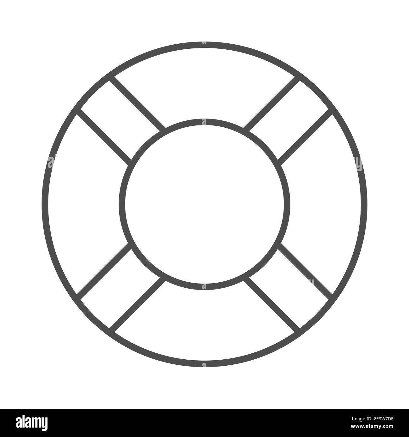 Lifebuoy thin line icon, Summer concept, Lifesaver sign on white ...