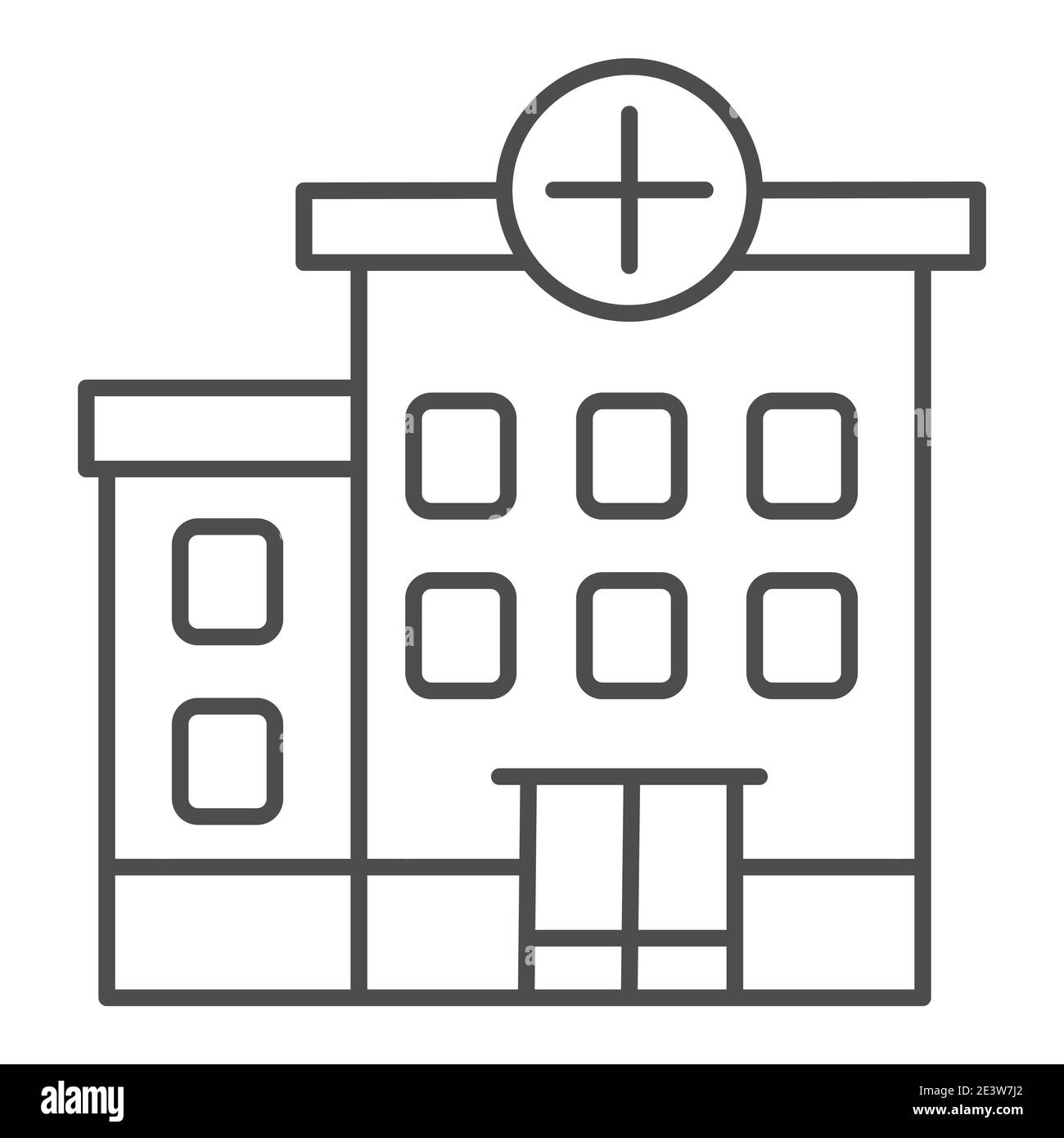 Hospital thin line icon, healthcare concept, hospital building sign on ...