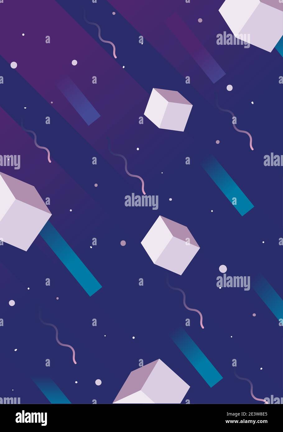 Abstract blue striped background design with cubes, Art and wallpaper ...