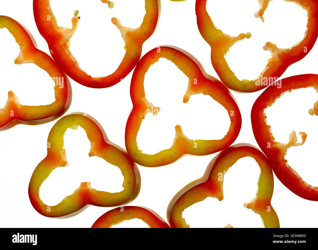 Sliced fresh red paprika isolated on white background Stock Photo - Alamy