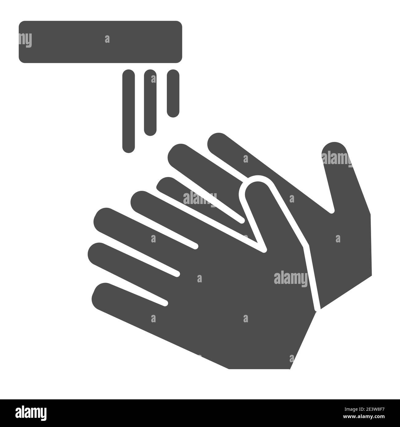 Wash your hands solid icon, coronavirus prevention concept, Washing ...