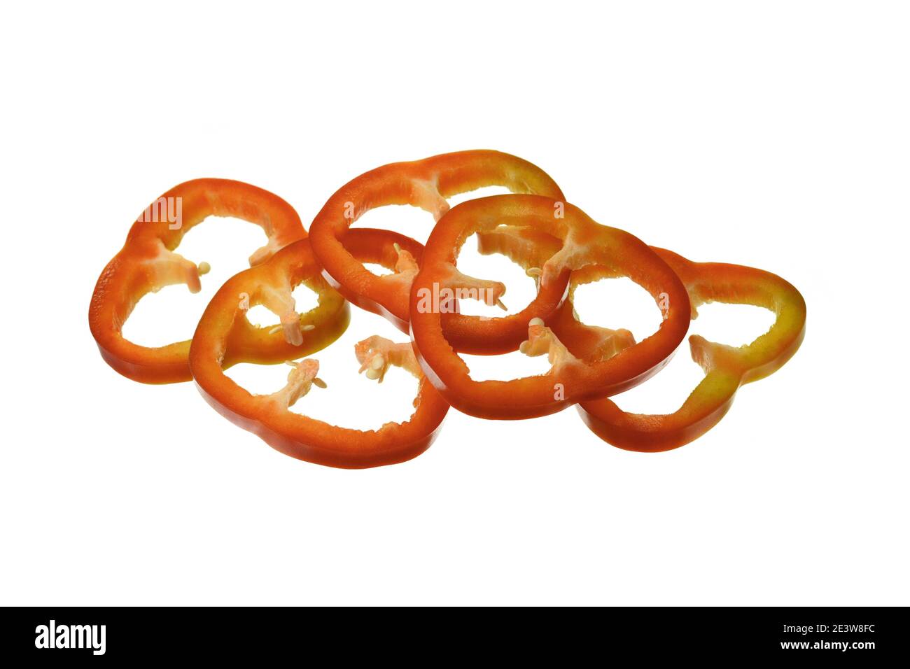 Sliced fresh red paprika isolated on white background Stock Photo - Alamy